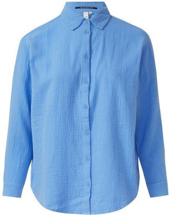 QS by s.Oliver Langarmbluse Bluse Musselin Bluse mit &uuml;berschnittener Schuler