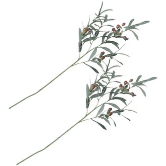 Soimiss K&uuml;nstliche Olivenzweige mit Fr&uuml;chten 2 St&uuml;ck Dekorative Kunststoffpflanzen Langlebiges Deko Ornament f&uuml;r Zuhause Hochzeit und Party