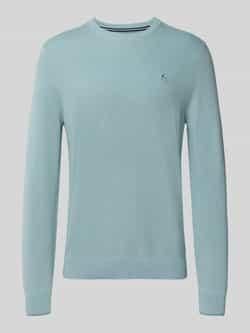 Lerros Regular Fit Strickpullover aus reiner Baumwolle mit Label-Detail