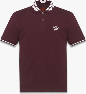 MCM Piqu&eacute;-Polo aus Bio-Baumwolle mit Laurel-Logo