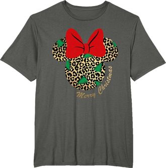 Disney Weihnachten Minnie Mouse Leopard Christmas T-Shirt