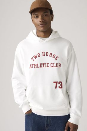 Levi's Sweat &Agrave; Capuche Crop Two Horse - Homme - Blanc / Cropped Hoodie Bright White - 11-0601 Tcx - XL