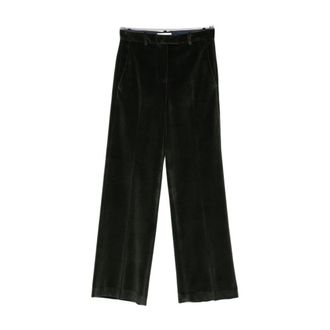 Circolo 1901 Dunkelgr&uuml;ne Samthose Gerades Bein - - Trousers - Damen - Gr&uuml;n - S