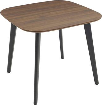 Sweeek Quadratischer Esstisch im Holzlook mit schwarzen Metallbeinen f&uuml;r 4 Personen