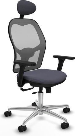 Piqueras y Crespo Ergonomischer Stuhl mit 3D-Armlehnen, h&ouml;henverstellbare Lendenwirbelst&uuml;tze und festes Kopfteil, ausgestattet mit Syncro/Traslack und injiziertem Schau