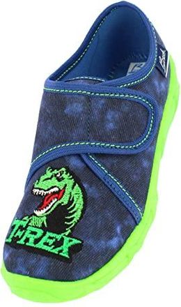 Beck T-rex Chaussons Garçon - Bleu et Vert - 26 EU