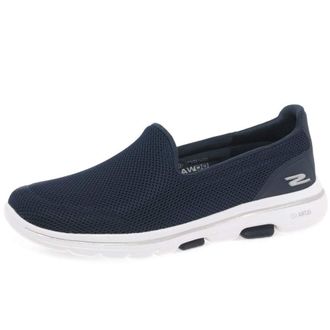 Skechers Damen Go Walk 5 Sneakers, Navy Textile White, 37.5 EU