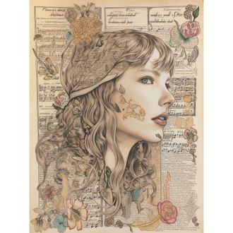 Artery8 Upcycled Music Book Page Singer Portrait Illustration Unframed Wall Art Print Poster Home Decor Premium