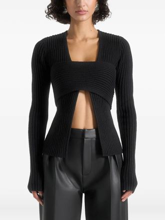 Manière De Voir cardigan Marisa à design nervuré - Noir