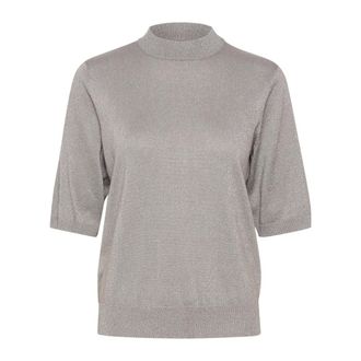 Cream Blouse Tricot Gris M&eacute;tallique - Femme - Pulls - Gris - Taille: 42 FR