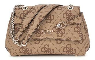 Guess Lorelei Convertible Xbody Flap Bag Latte Logo