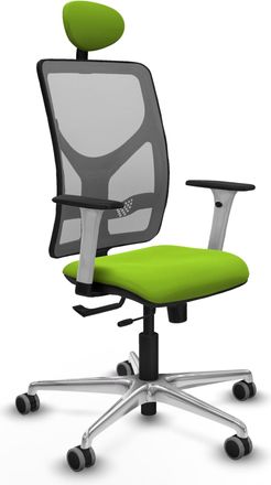 Piqueras y Crespo B&uuml;rostuhl mit Rollen mit wei&szlig;en und schwarzen Armlehnen, h&ouml;henverstellbare Lendenwirbelst&uuml;tze und festes Kopfteil, ausgestattet mit Syncro/Traslack. G