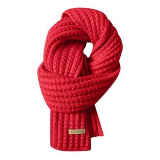 Generic &Eacute;charpe en tricot pour femme, &eacute;charpe dhiver confortable en laine &eacute;paisse pour couples, Rouge past&egrave;que, taille unique