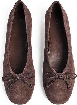 NA-KD Ballerinas aus Wildleder in Dunkelbraun