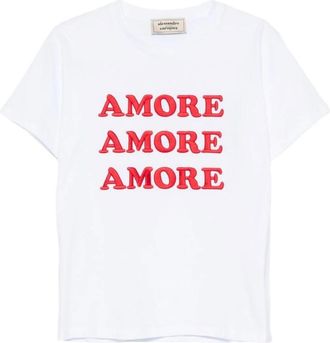 Alessandro Enriquez Femme, Tops, Blanc, Taille: 36 FR T-shirt Amore