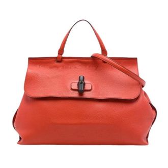 Gucci Pre-owned Cuir sacs-gucci - Femme - Pre-owned - Orange - Taille: ONE Size