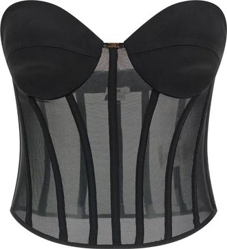 Elisabetta Franchi Femme, Tops, Noir, Taille: 42 FR Hauts sans manches