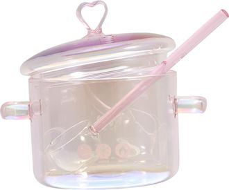 Cabilock Glas Schmortopf 1500 Ml Aus Hitzebest&auml;ndigem Borosilikatglas Mit Deckel Und Griff Klarer Kochtopf F&uuml;r Herd Suppen Und Babynahrung