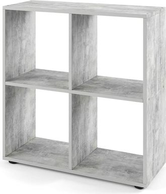 Vicco Raumteiler Tetra, stehendes Bücherregal, Beton, 72 x 72.6 cm