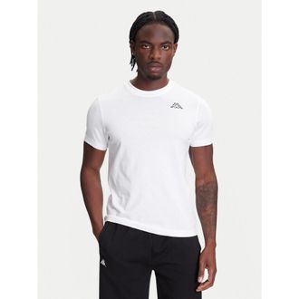 Kappa T-Shirt Logo Korpo Cafers 304J150 Wei&szlig; Slim Fit