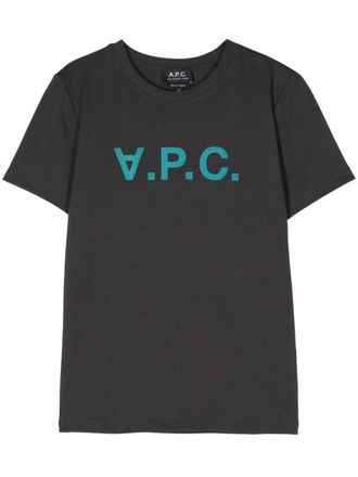 A.P.C. t-shirt en coton à logo imprimé - Gris