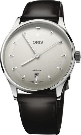 Oris Artelier Date 38mm Automatik Lederband Wei&szlig; Herrenuhr 01 733 7810 4051-07 6 20 17FC
