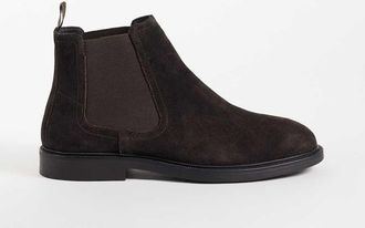 Asos Premium Chelsea-Boots in dunkelbraunem Wildleder
