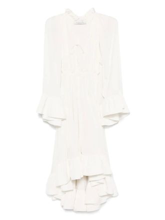 Lanvin robe longue à volants - Blanc