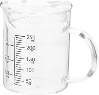 NUOBESTY Glas messbecher mit Skala und Deckel Hitzebest&auml;ndig mit Isoliertem Griff Pr&auml;zises Backen und Kochen Vielseitig f&uuml;r K&uuml;che Hotel und Zuhause Geeignet