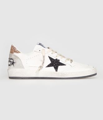 Golden Goose Baskets Ballstar Blanc Noir Doré