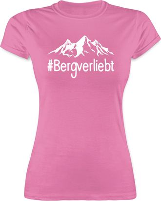 Shirtracer Shirt Damen - Bergverliebt - wei&szlig; - XL - Rosa - Geschenkideen f&uuml;r Wanderer Sport Berg Tshirt verliebt Berge Shirts Geschenke Bergsteiger Wander t-Shir