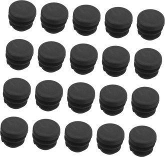 DOITOOL 30 Stück Teiliges Schwarze Kunststoff Rundrohr Endkappen Stabile Rohrstopfen für Stuhlbeine und Möbelrohre Einfache Montage Schützende Innenkappen für