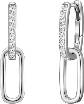 Glanzst&uuml;cke M&uuml;nchen Ohrringe - Sterling Silber Creolen Zirkonia - Gr. unisize - in Silber - f&uuml;r Damen