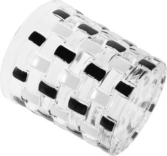 Cabilock Klassischer Schwarzer wei&szlig;er Glas Mundsp&uuml;lbecher mit Schachbrettmuster Multifunktional als Zahnb&uuml;rstenhalter und Reisebecher Kompakt Langlebig und Dek