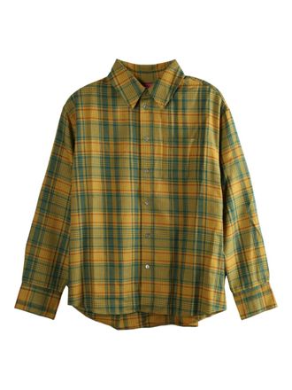 The Elder Statesman plaid-print long-sleeve shirt - Gelb