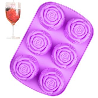 Generic Rosenform Silikon - 6 Hohlraumeis-Form, Antihaft-Seifenform | Rosenform für Whiskey, Saft, Gelee, Schokolade, Eiswürfel und Bastelprojekte