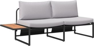 vidaXL Gartensofa mit Kissen Braun 200.5 x 70 x 85.5 cm Metall Vidaxl