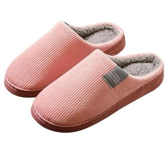 Generic Pantoufles dhiver chaudes en mousse &agrave; m&eacute;moire de forme pour femme et homme, doublure en peluche confortable, chaussons antid&eacute;rapants, pour int&eacute;rieur e