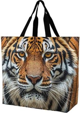 Generic Tigre F&eacute;roce Sac Fourre Tout Pliable Tote Bag D&eacute;contract&eacute; Sac Courses Pour Plage Voyage Quotidienne