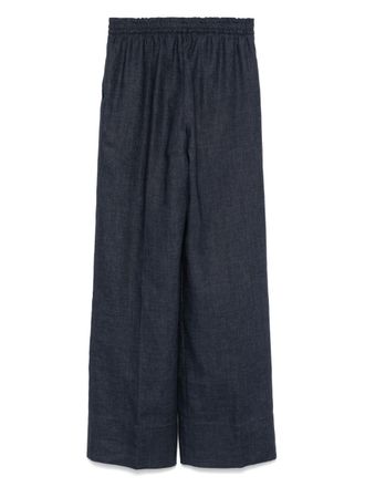 Eleventy Womens Linen Trousers Blue Aw24 W
