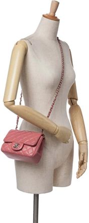 Chanel Hobo Bags - Mini Square Classic Lambskin Single Flap - Gr. unisize - in Gold - f&uuml;r Damen