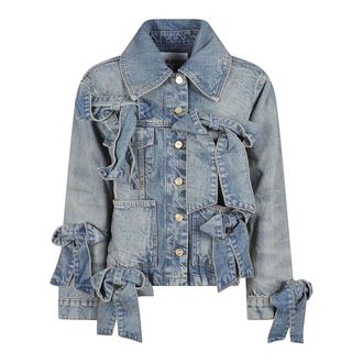 Ganni Femme, Vestes, Bleu, Taille: 36 FR Light Rigid Denim Jacket
