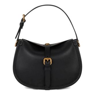 Etro Gebogene Leder-Schultertasche mit abnehmbarem Riemen - - Bags - Damen - Schwarzk - ONE SIZE