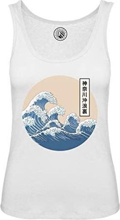 Fabulous Débardeur Femme Coton Blanc Hokusai Grandes Vagues Japon Asie Culture Mer