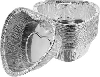 Luxshiny 100 Moules &Agrave; Pouding En Aluminium Recyclables 7.5X7.5X3.5Cm R&eacute;Sistants Haute Temp&eacute;Rature Pour Cupcakes Muffins Et Stockage Facile