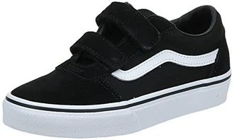Vans Ward V Suede Suede, Baskets Mixte Enfant -Noir ((Suede/Canvas) Black/White) - 18.5 EU