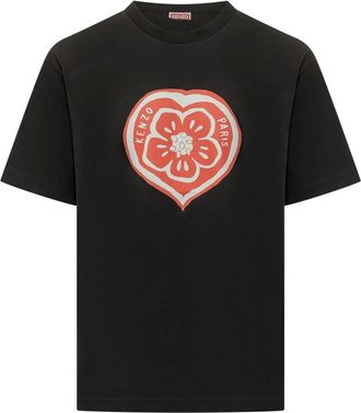 Kenzo Homme, Tops, Noir, Taille: 2XL Boke Heart T-Shirt