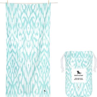 Dock & Bay Strandhandtuch - Schnell trocknende Mikrofaser, ohne Sand - Kompakt, Leicht - 100% recycelt - Inklusive Beutel - Soft Seafoam - Large (160x90cm, 63x35