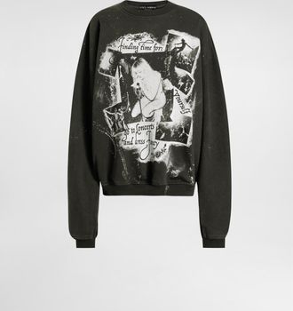 Dolce & Gabbana Cotton Crew Neck Sweatshirt With Print - Frau T-shirts Und Sweatshirts Schwarz 46