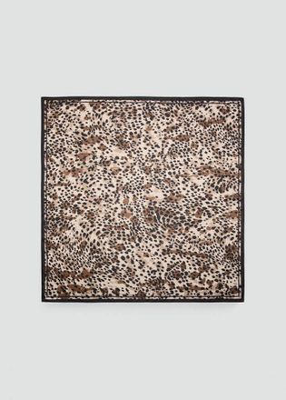 Mango Foulard imprim&eacute; l&eacute;opard marron - Femme - Taille unique - MANGO